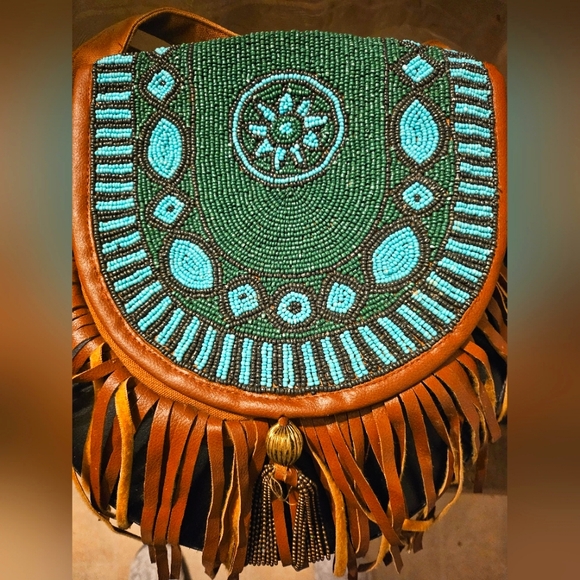 EARTHBOUND | Bags | Earthbound Boho U Shaped Shoulder Bag W Fringe And ...